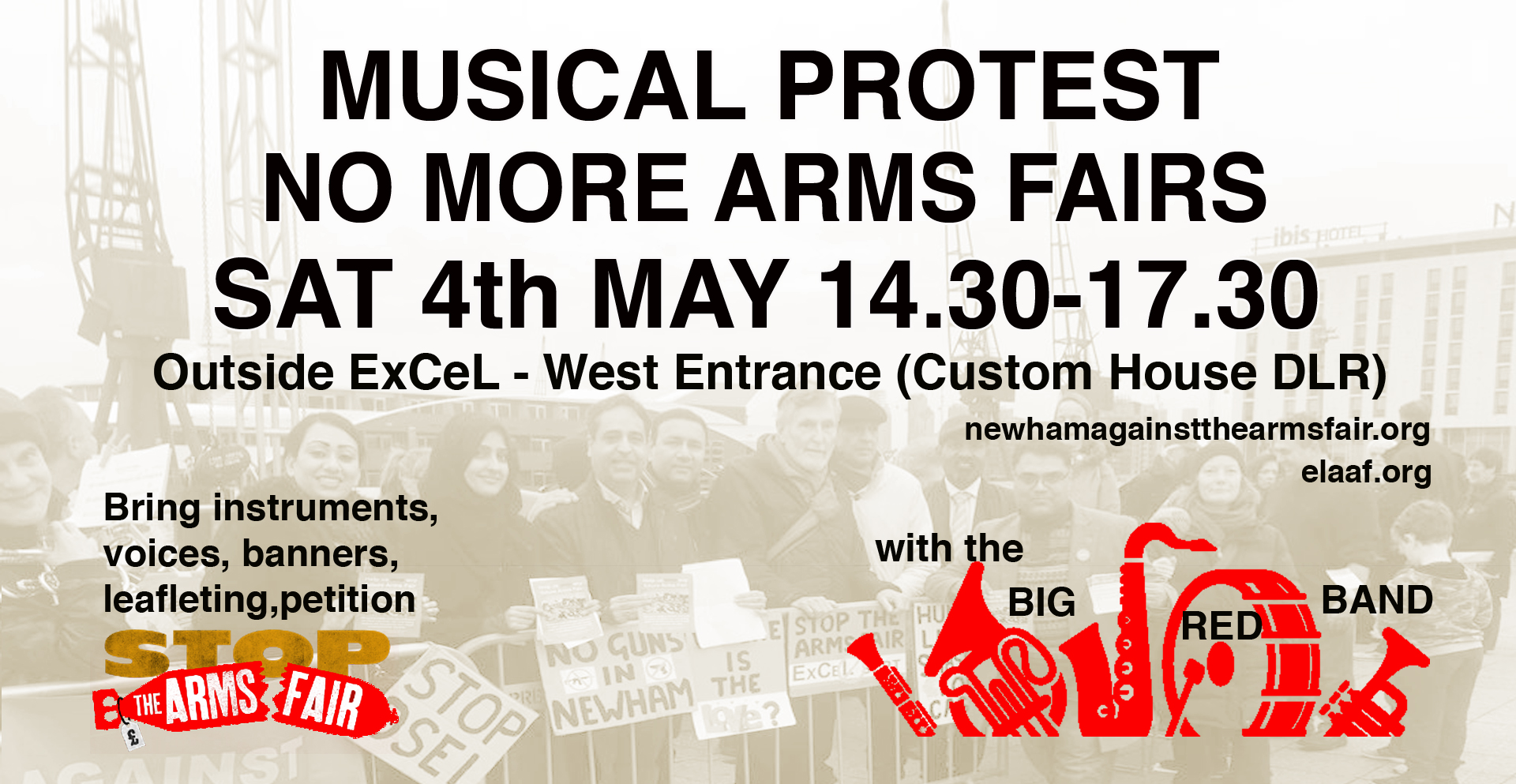 4th May Musical Protest – NEWHAM AGAINST THE ARMS FAIR